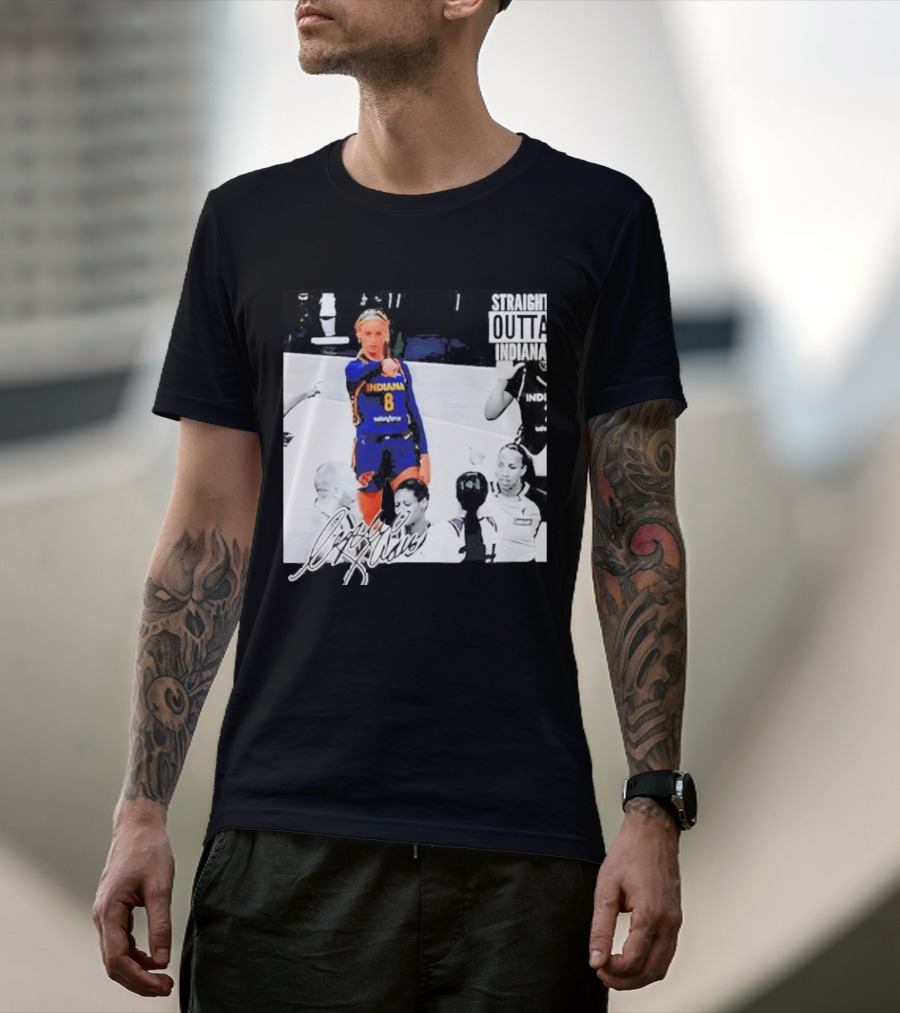 Sophie Cunningham Indiana Basketball Straight Outta Signature T-Shirt