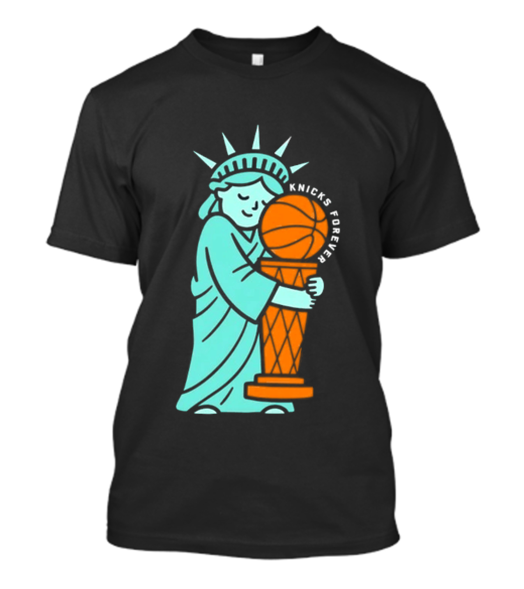 Statue Of Liberty Hug Larry O'Brien Trophy Knicks Forever T-Shirt