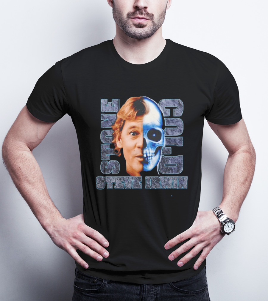 Steve Irwin Stone Cold Skull Face Mashup T-Shirt