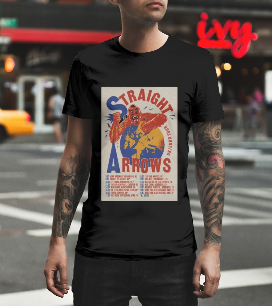 Straight Arrows Euro Uk Tour Live Dates 2026 T-Shirt