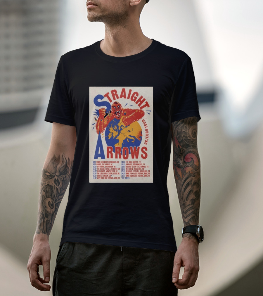 Straight Arrows Euro Uk Tour Live Dates 2026 T-Shirt