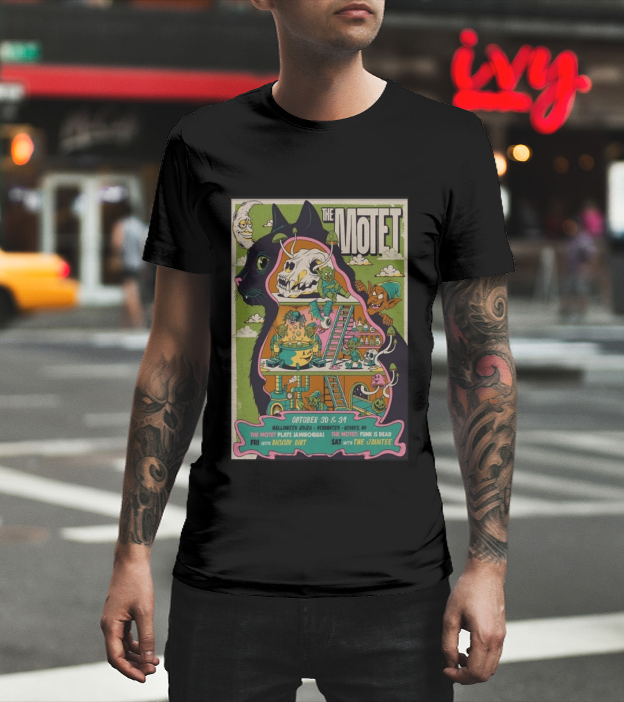 The Motet Halloween 2026 Denver October 30 31 Jamiroquai Funk Is Dead Diggin Dirt Jauntee T-Shirt