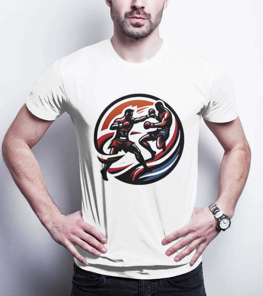 Boxing Fighters Dynamic Circle Rug T-Shirt