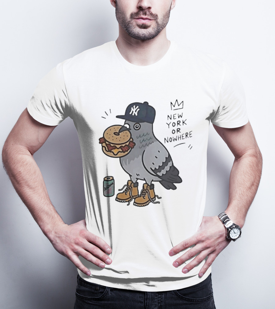 New York Or Nowhere Pigeon Bagel Timberlands Arizona Iced Tea T-Shirt
