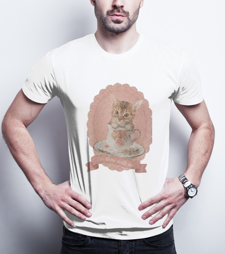 Adam Coquette Nicholas Galitzine Kitten Cat Tea Time With Me T-Shirt