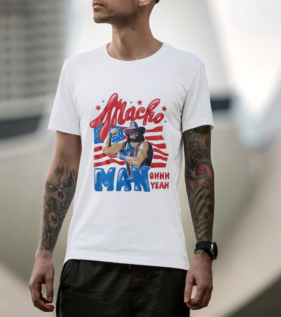 Macho Man Ohhh Yeah Patriotic Wrestling T-Shirt