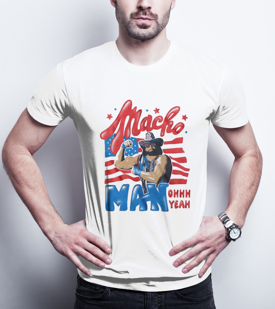 Macho Man Ohhh Yeah Patriotic Wrestling T-Shirt