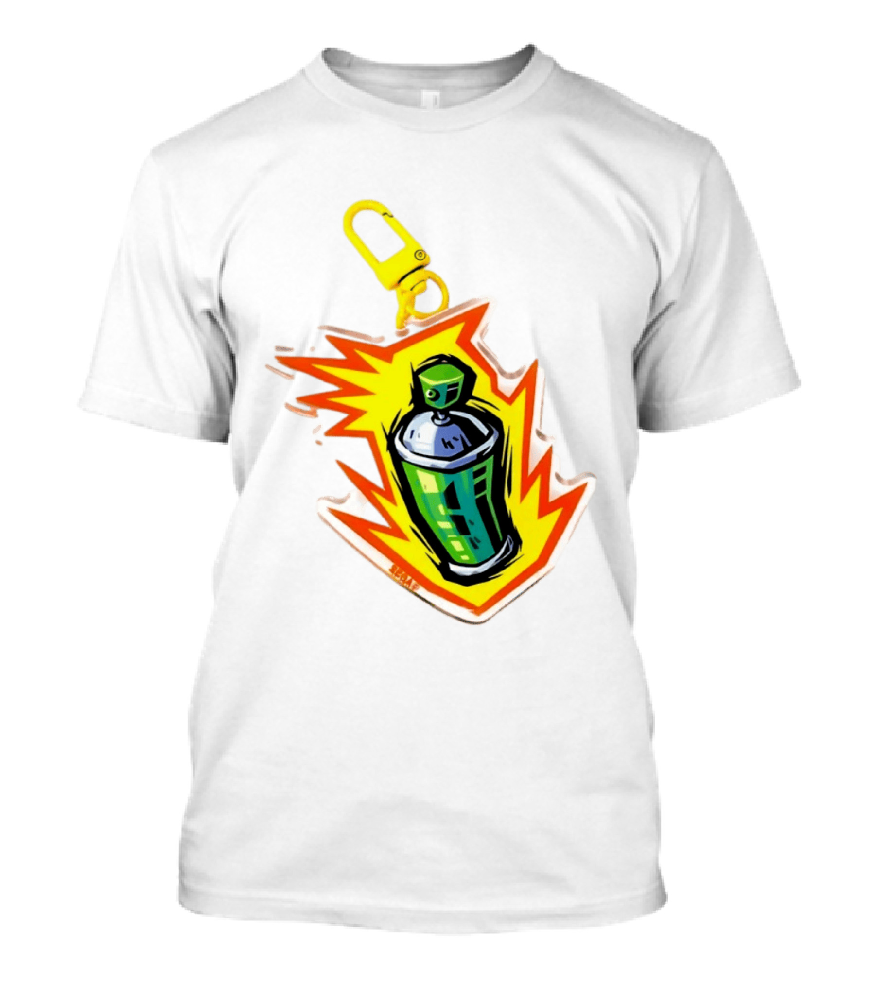 Tokyo To Tag Graffiti Spray Paint Can Yellow Burst Clip T-Shirt