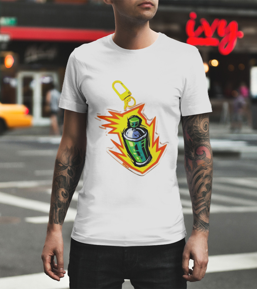 Tokyo To Tag Graffiti Spray Paint Can Yellow Burst Clip T-Shirt