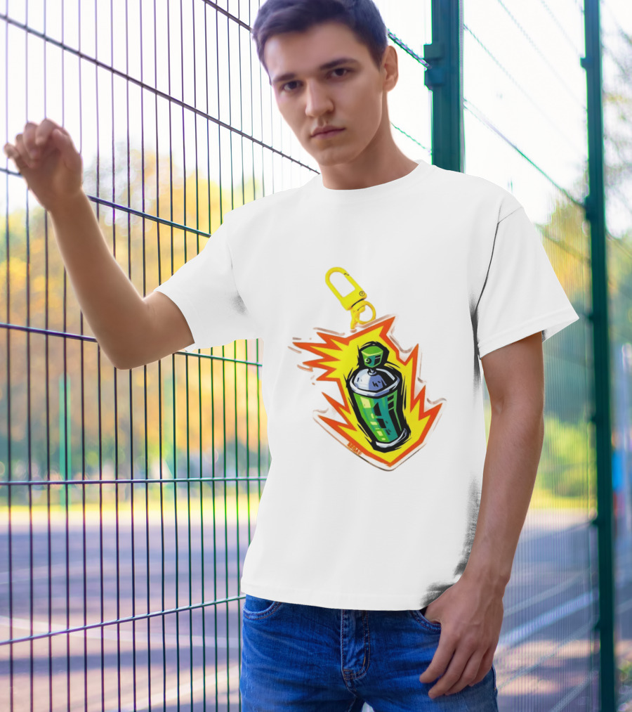 Tokyo To Tag Graffiti Spray Paint Can Yellow Burst Clip T-Shirt