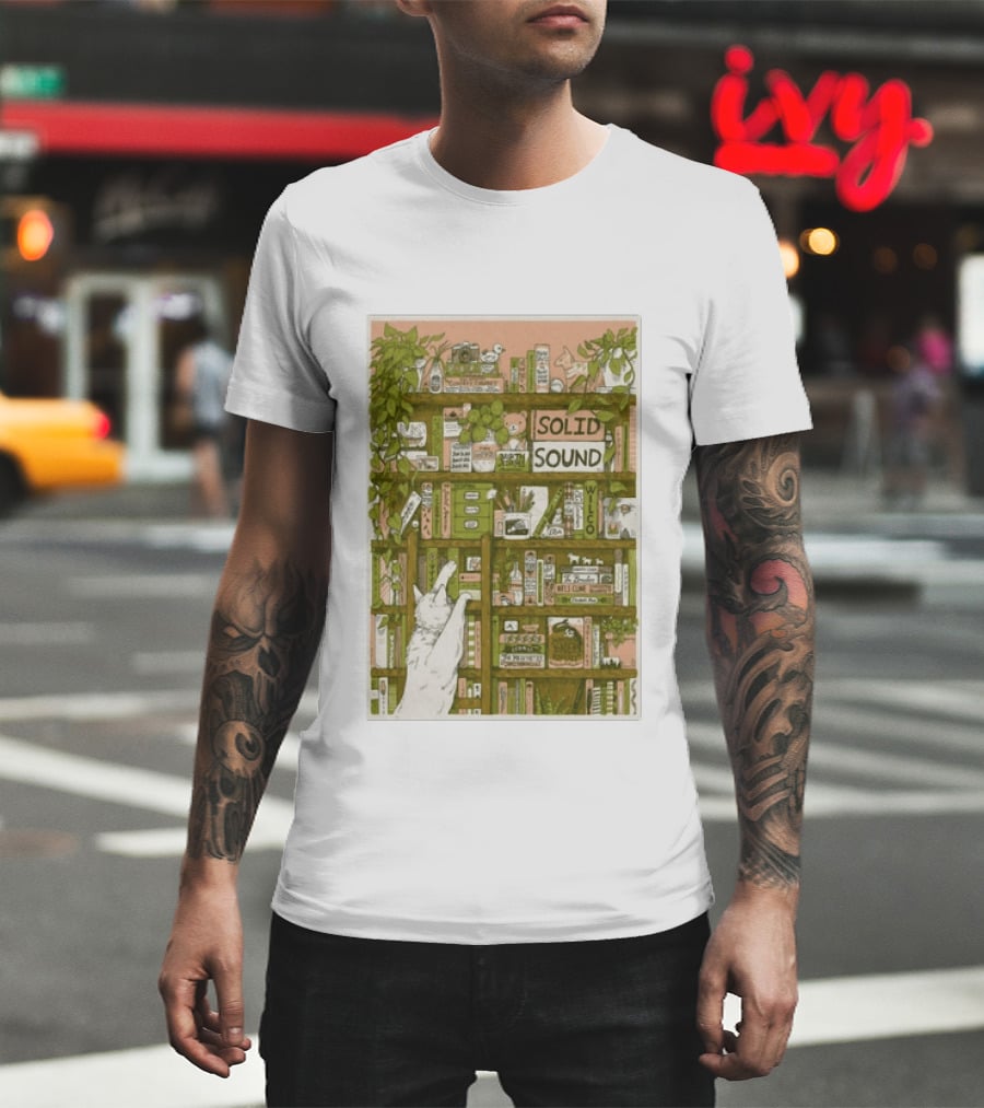 Wilco Solid Sound Festival June 26 28 2026 North Adams MA With Cat And Bookshelves T-Shirt