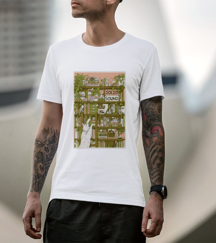 Wilco Solid Sound Festival June 26 28 2026 North Adams MA With Cat And Bookshelves T-Shirt