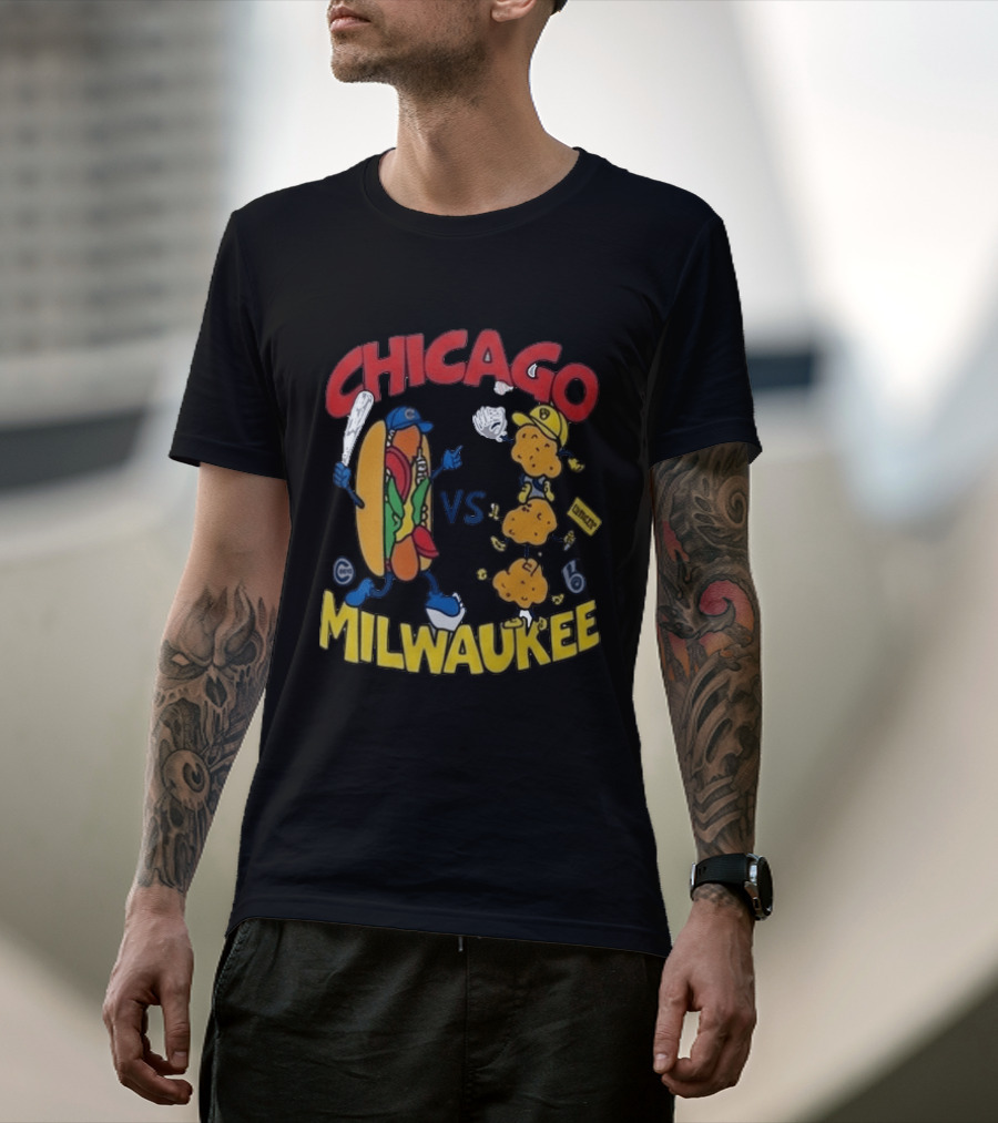Chicago VS Milwaukee Baseball Hot Dog Cheese Curd Rivalry 2026 T-Shirt
