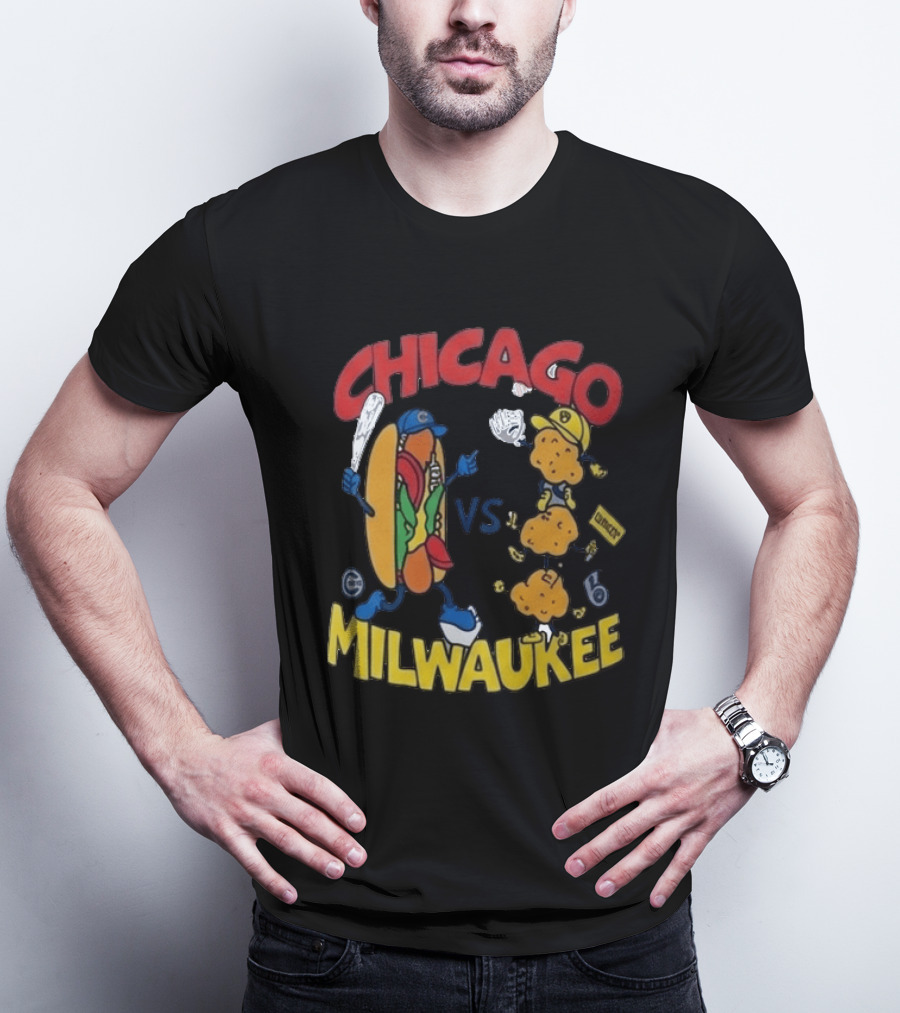 Chicago VS Milwaukee Baseball Hot Dog Cheese Curd Rivalry 2026 T-Shirt