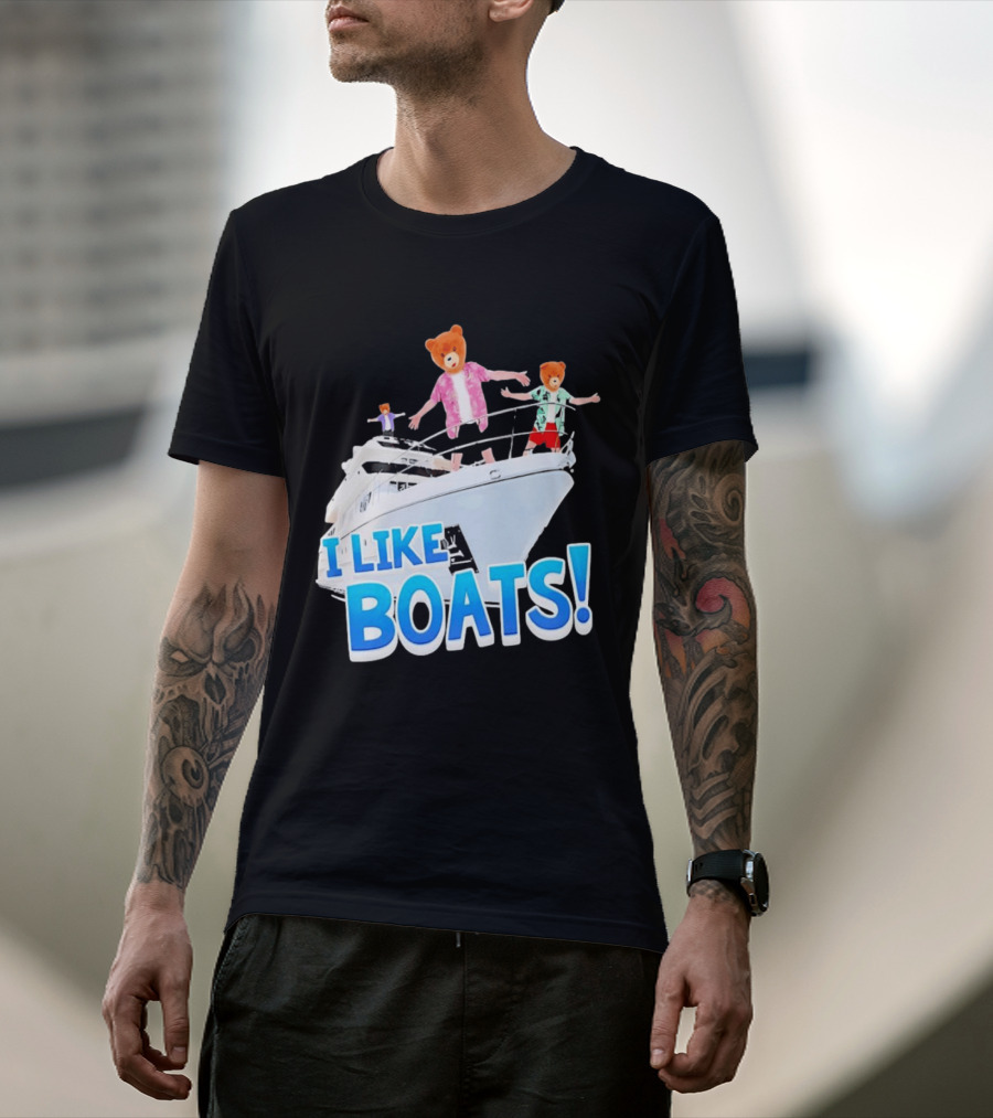 Bearhead I Like Boats Teddy Bears On Yacht T-Shirt