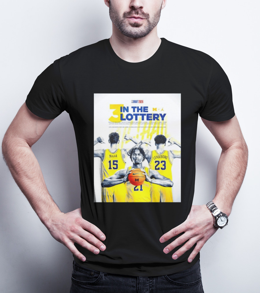 3 In The Lottery NBA Draft 2026 Mara Lendeborg Morez Johnson Michigan T-Shirt