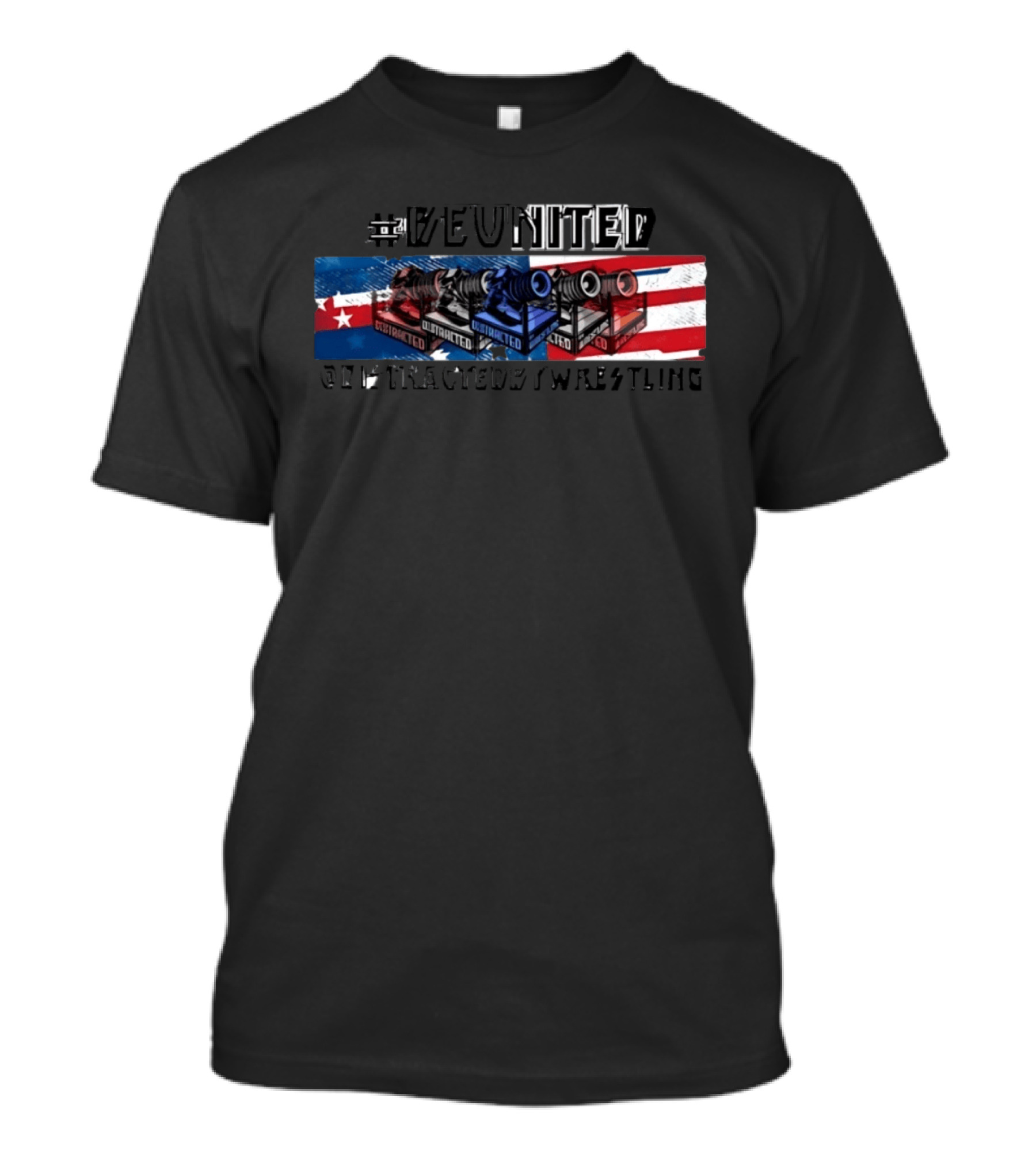 #BEUNITED Distracted By Wrestling Flag And Camera T-Shirt