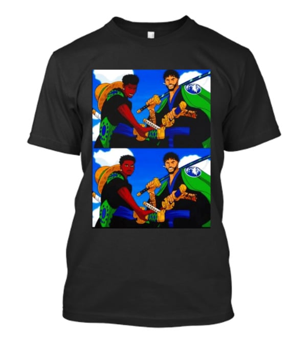 Edwards Luffy Towns Zoro Minnesota Timberwolves One Piece Crossover Fan T-Shirt