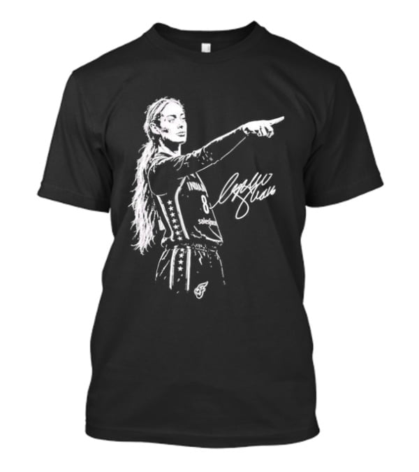 Sophie Cunningham Indiana Fever Pointing Sketch Signature T-Shirt