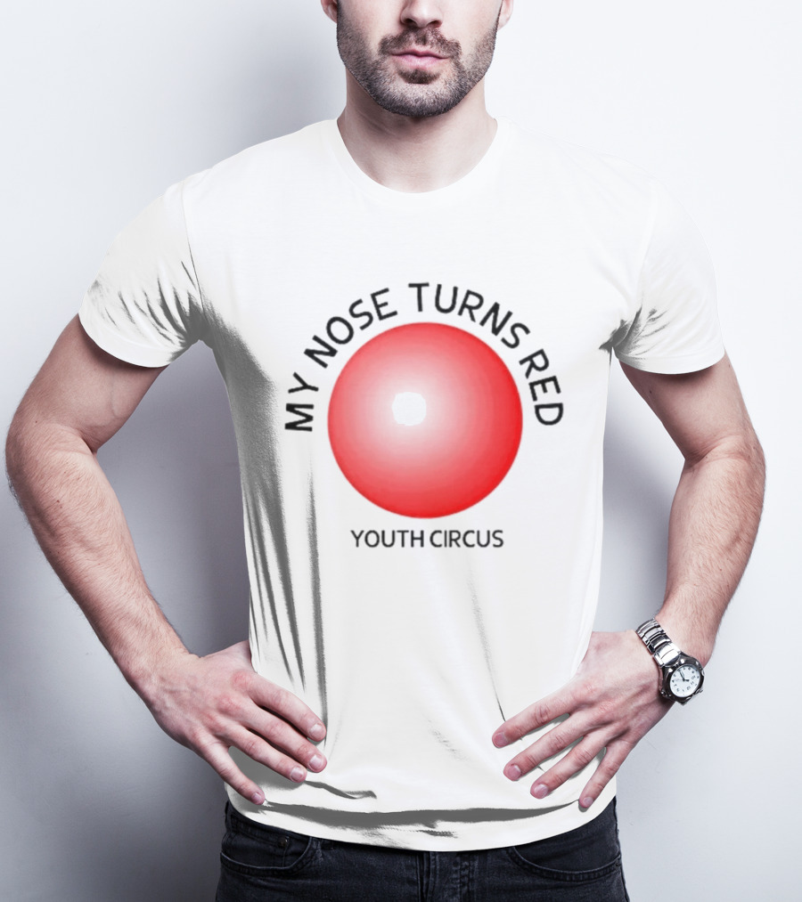 My Nose Turns Red Youth Circus Vibrant Red Nose T-Shirt