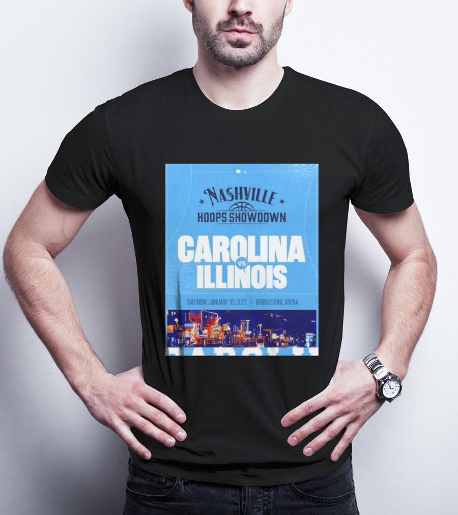 Nashville Hoops Showdown Carolina Vs Illinois Saturday January 30 2027 Bridgestone Arena T-Shirt