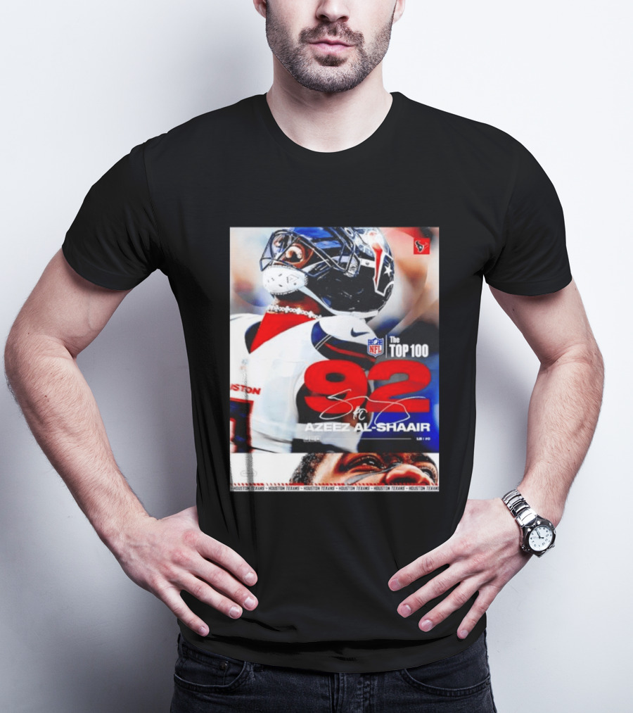 Houston Texans Azeez Al Shaair 92 NFL Top 100 Linebacker T-Shirt