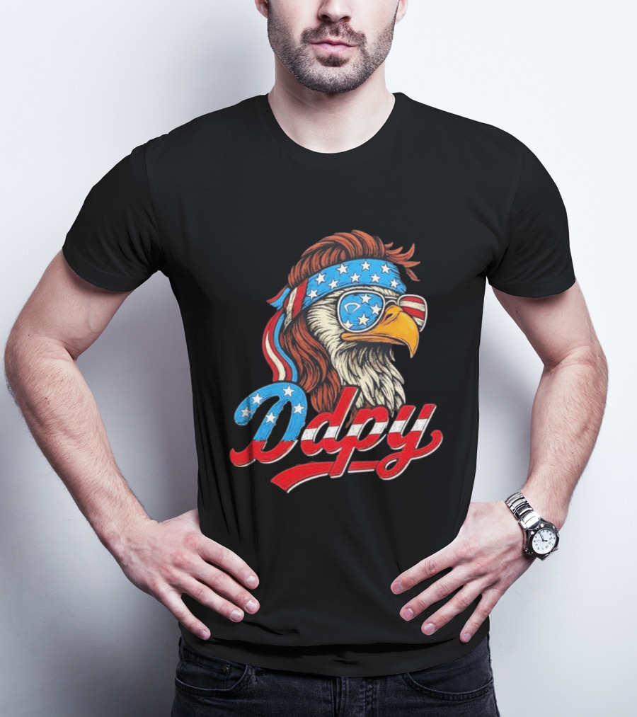 Patriotic Mullet Eagle USA Flag Bandana Ddpy Sunglasses T-Shirt
