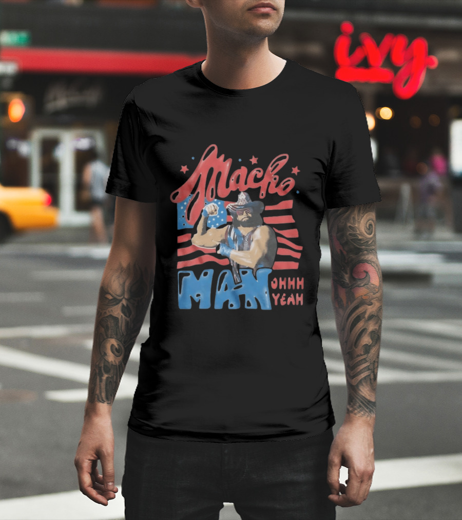 Macho Man Randy Savage American Flag Ohhh Yeah Independence Day T-Shirt