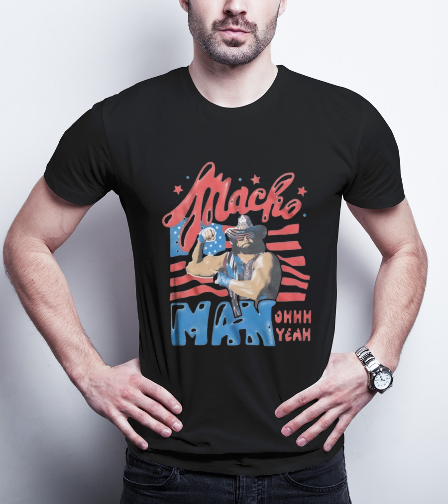Macho Man Randy Savage American Flag Ohhh Yeah Independence Day T-Shirt