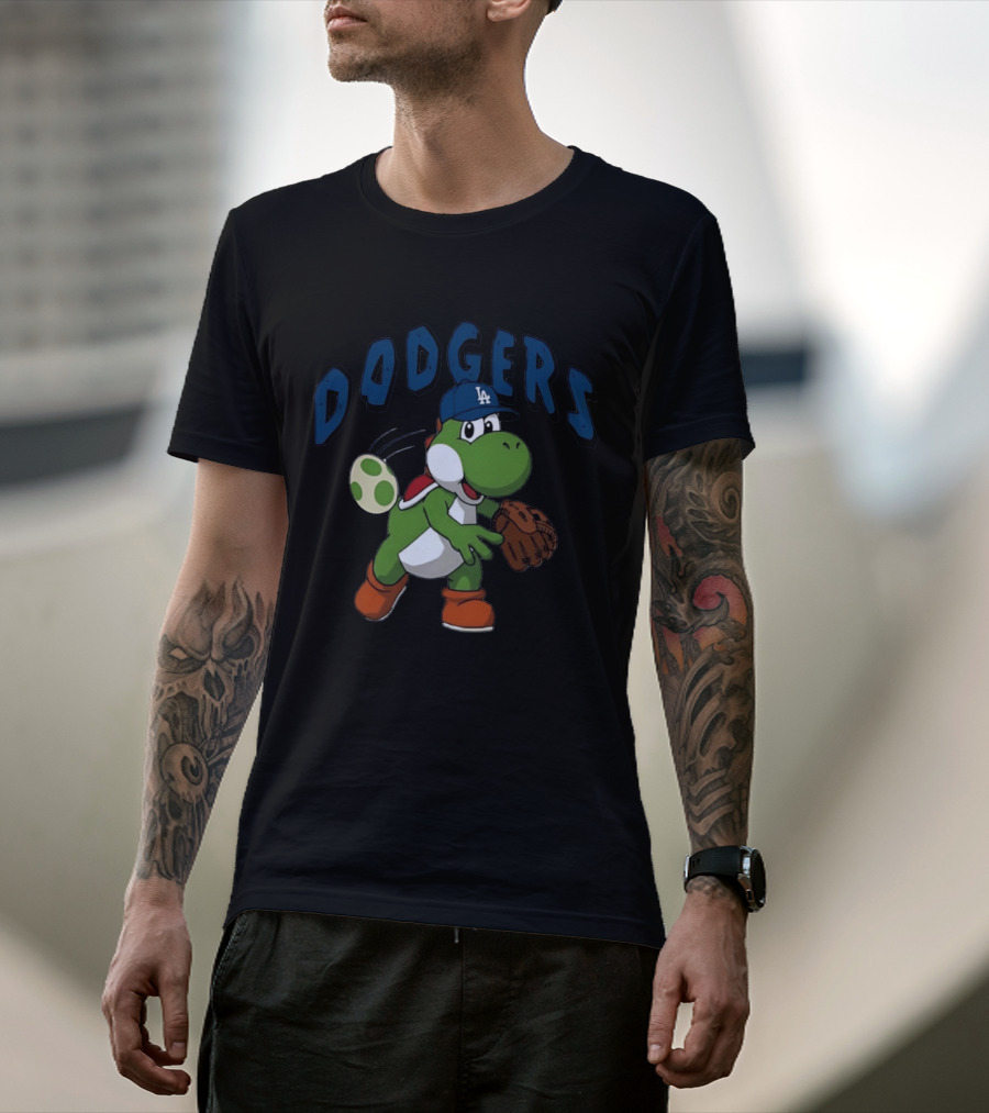 Dodgers Yoshi Throwing Egg Los Angeles California Secret Club T-Shirt