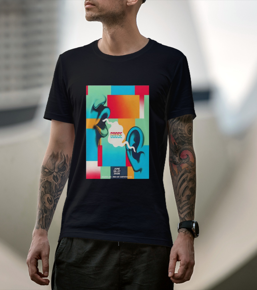 Goose Red Hat Amphitheater Raleigh NC June 26 27 2026 Vibrant Pop T-Shirt