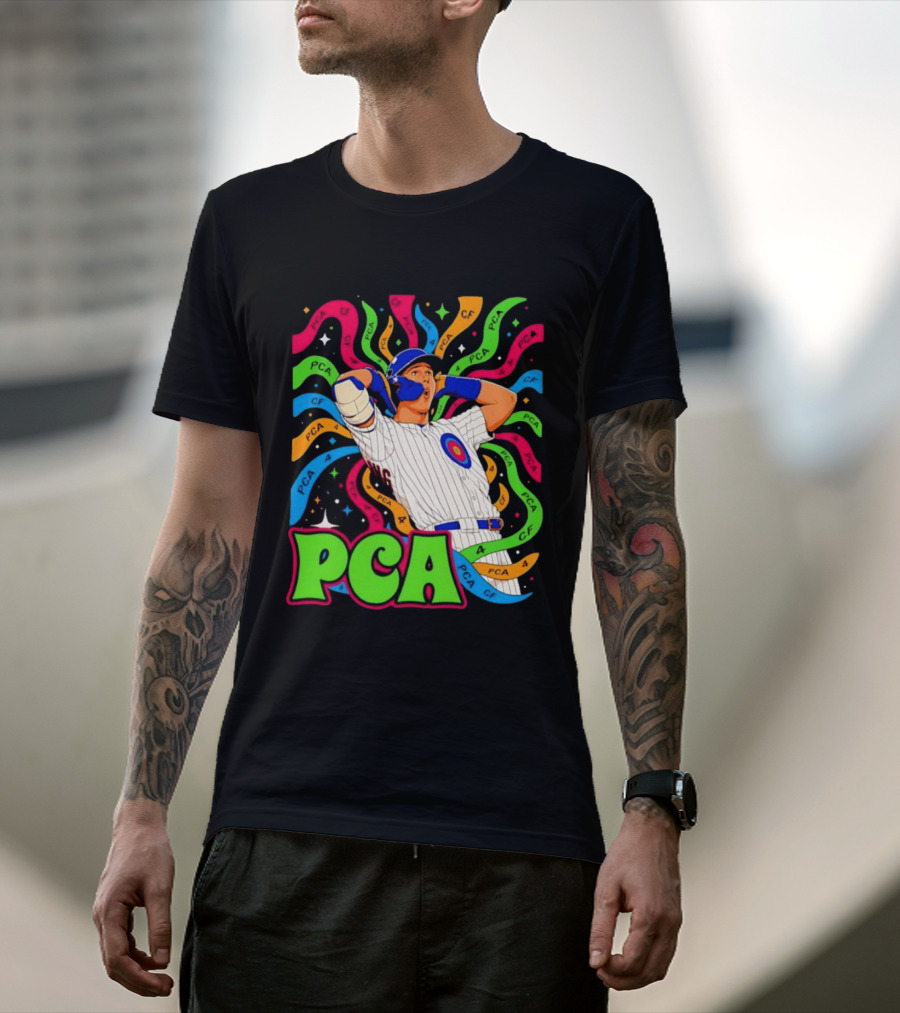 PCA Baseball Player Vibe Retro Style With Cosmic T-Shirt