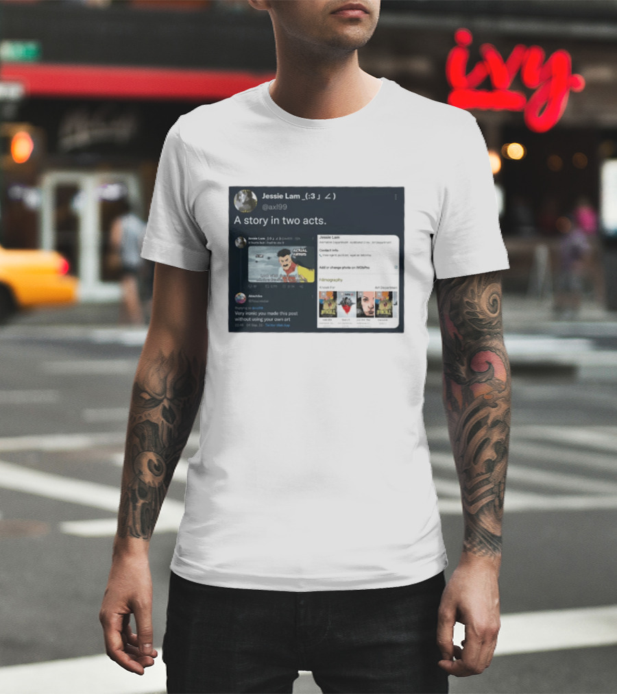 Jessie Lam A Story In Two Acts Tweet Comic Art Reference T-Shirt