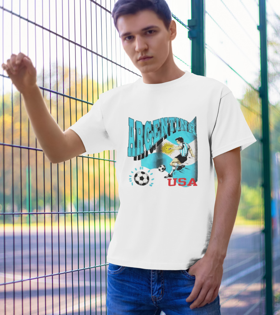 Argentina National Football Maradona Sun Of May USA Soccer T-Shirt