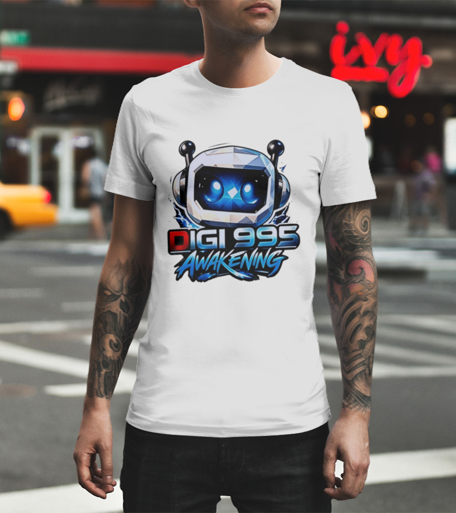 Digi 995 Awakening Robot Gaming Blue Eyes Technology T-Shirt