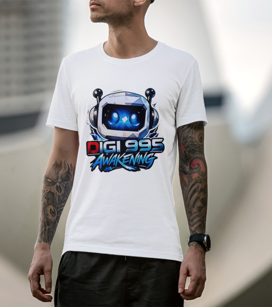 Digi 995 Awakening Robot Gaming Blue Eyes Technology T-Shirt