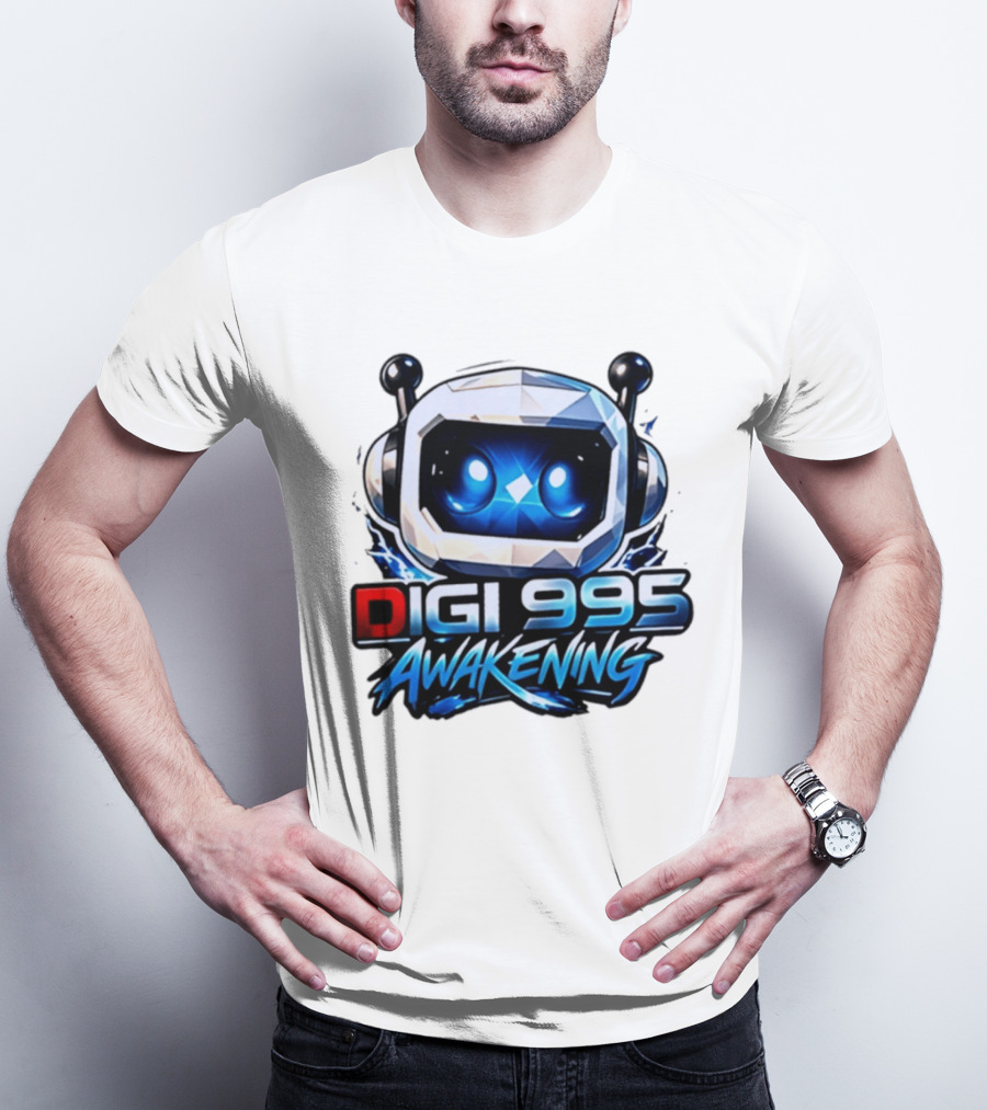 Digi 995 Awakening Robot Gaming Blue Eyes Technology T-Shirt