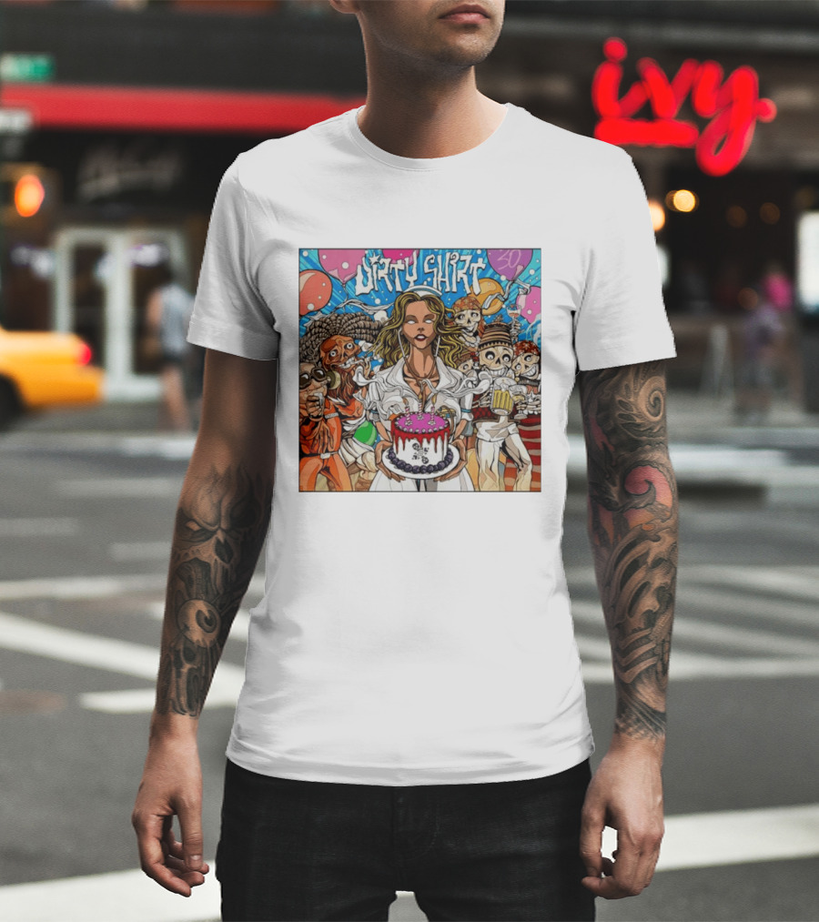 Dirty Dirty Thirty Nurse Birthday Cake Monsters And Aliens Party T-Shirt
