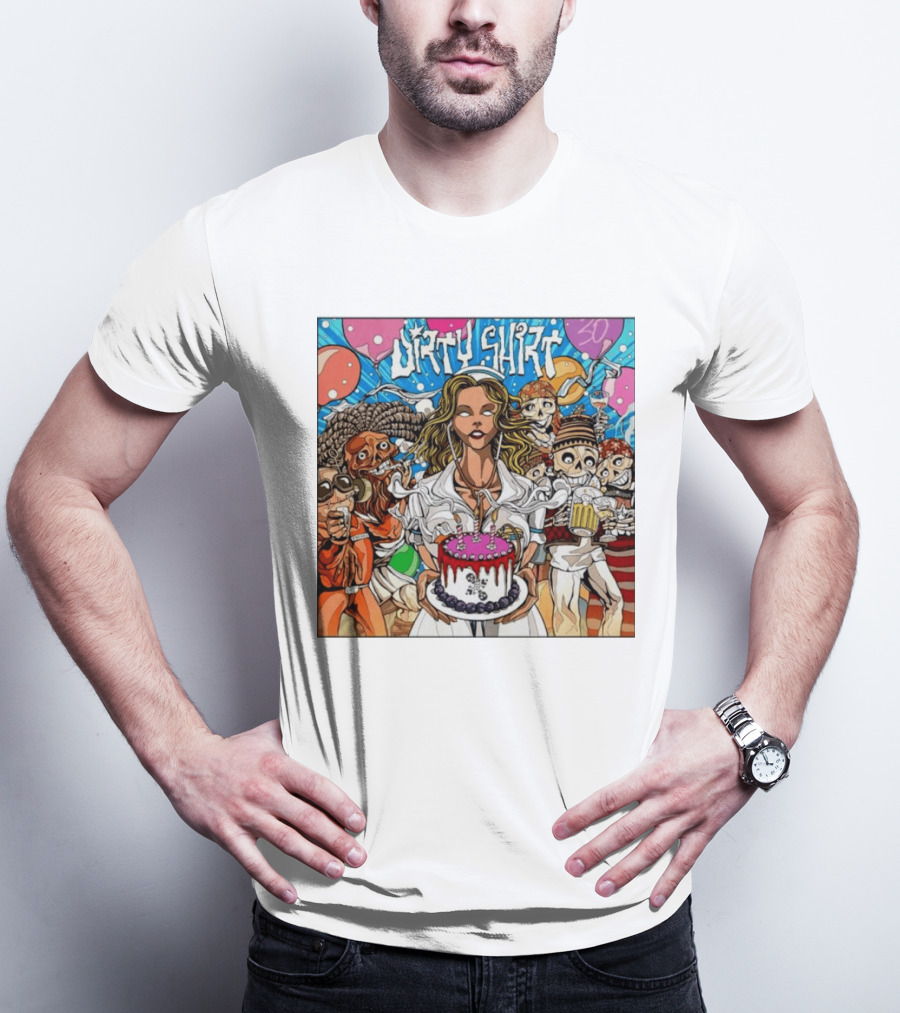 Dirty Dirty Thirty Nurse Birthday Cake Monsters And Aliens Party T-Shirt