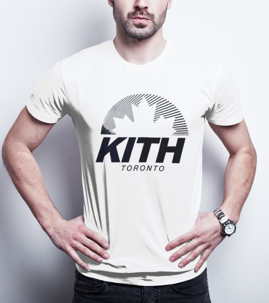 Kith Toronto Maple Leaf Striped Design Collaboration T-Shirt