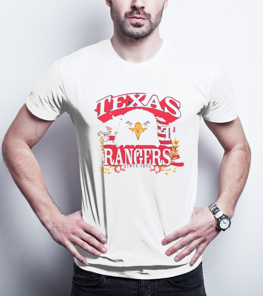 Texas Rangers Eagle American Flag Since 1972 T-Shirt