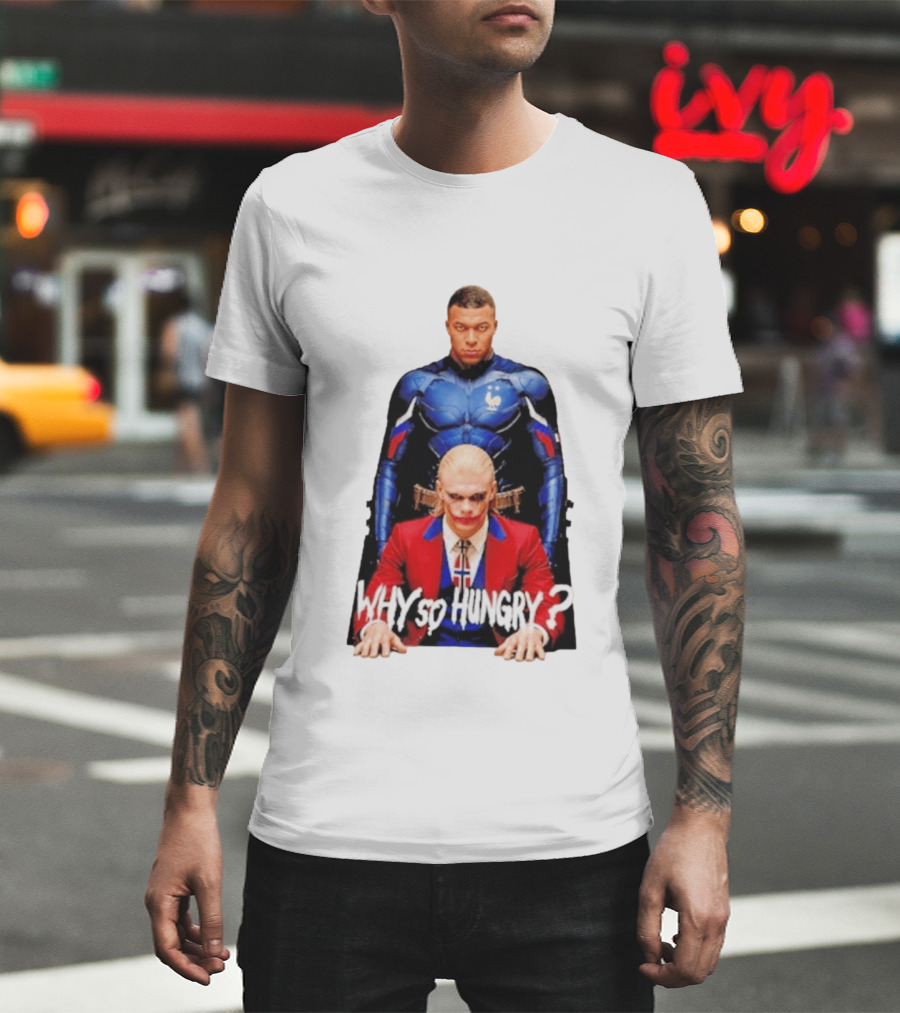Kylian Mbappé Erling Haaland The Dark Knight Why So Hungry Joker T-Shirt