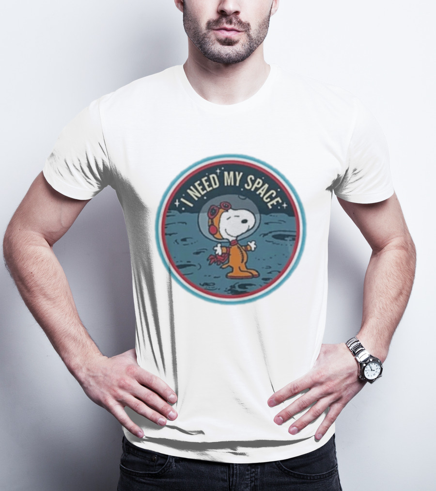 Peanuts Snoopy Astronaut I Need My Space Moon Exploration T-Shirt