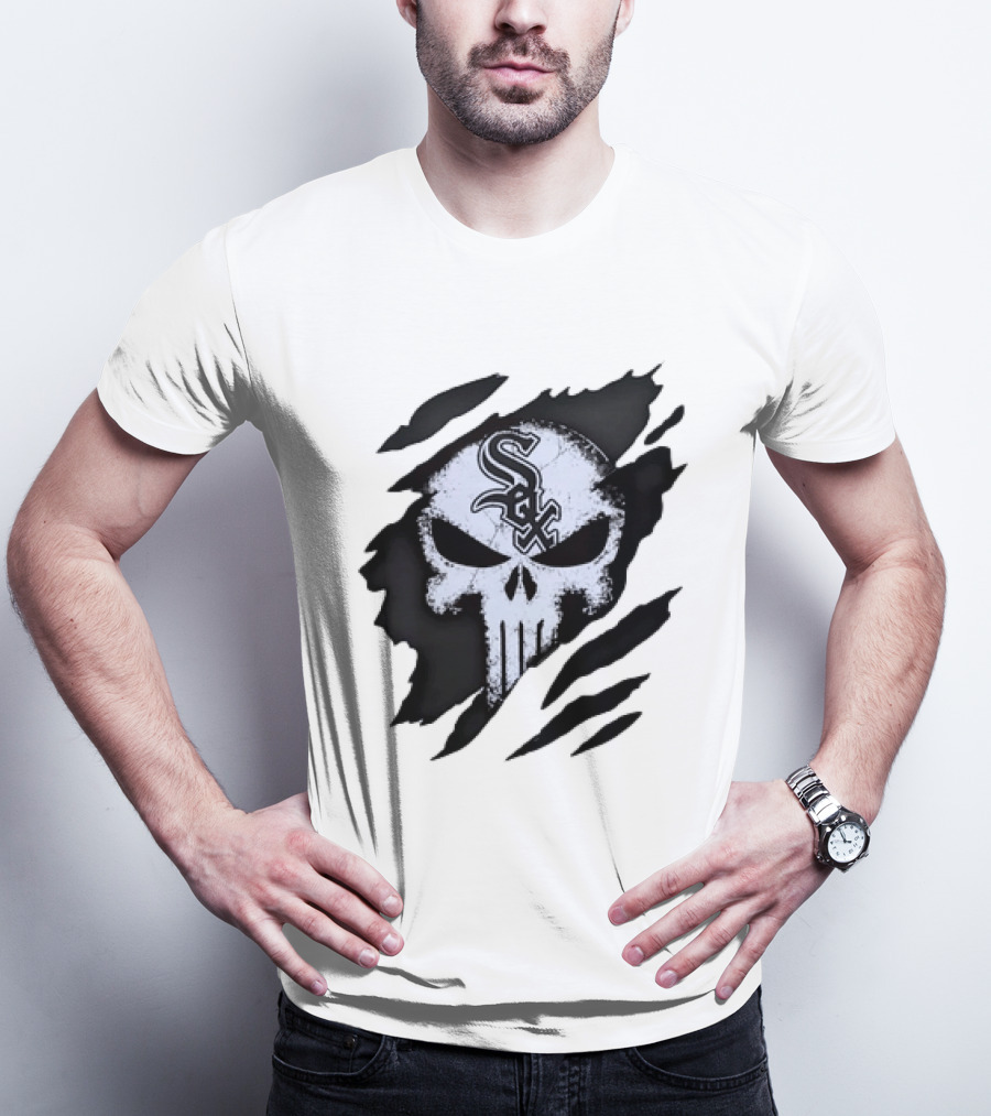 Chicago White Sox Punisher Skull Mashup T-Shirt