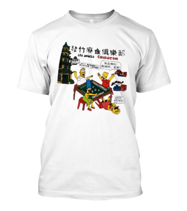 Simpsons Mahjong Club Los Angeles Chinatown T-Shirt
