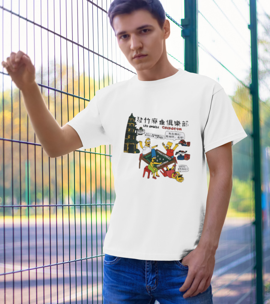 Simpsons Mahjong Club Los Angeles Chinatown T-Shirt