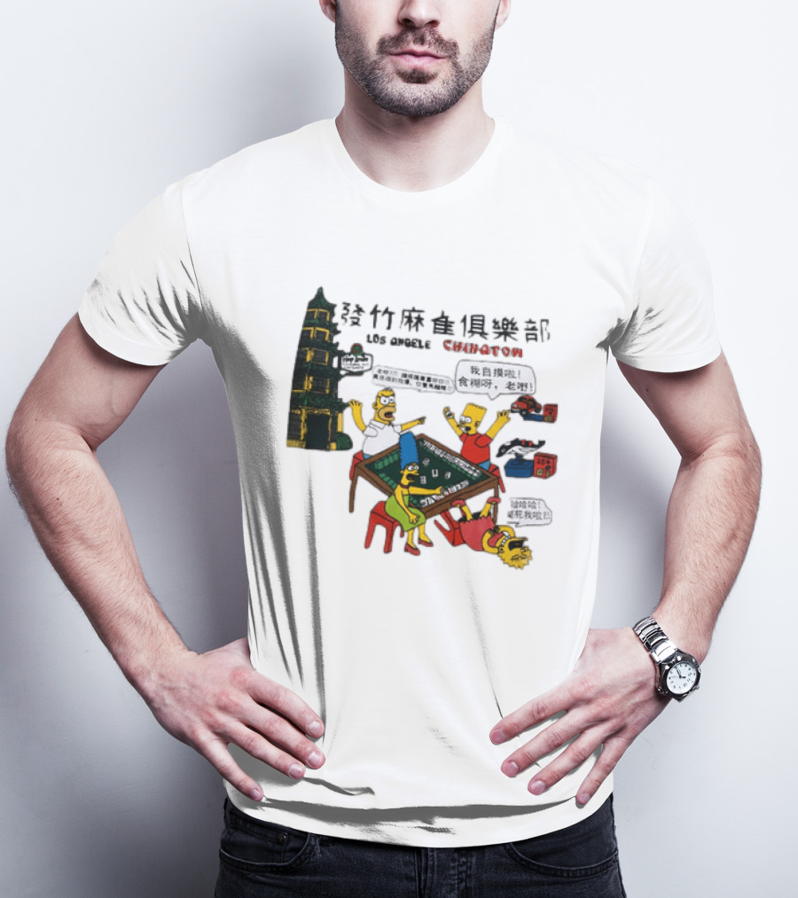 Simpsons Mahjong Club Los Angeles Chinatown T-Shirt