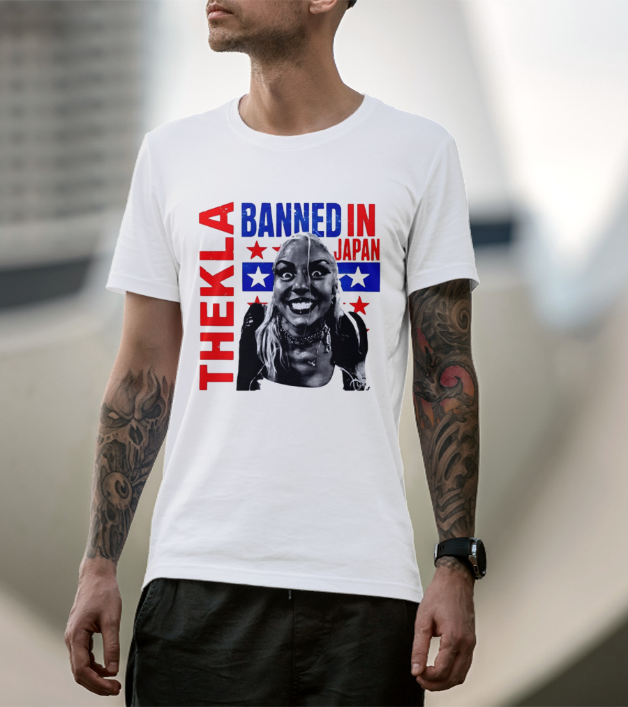 Thekla Banned In Japan Bold Red Blue Stars T-Shirt