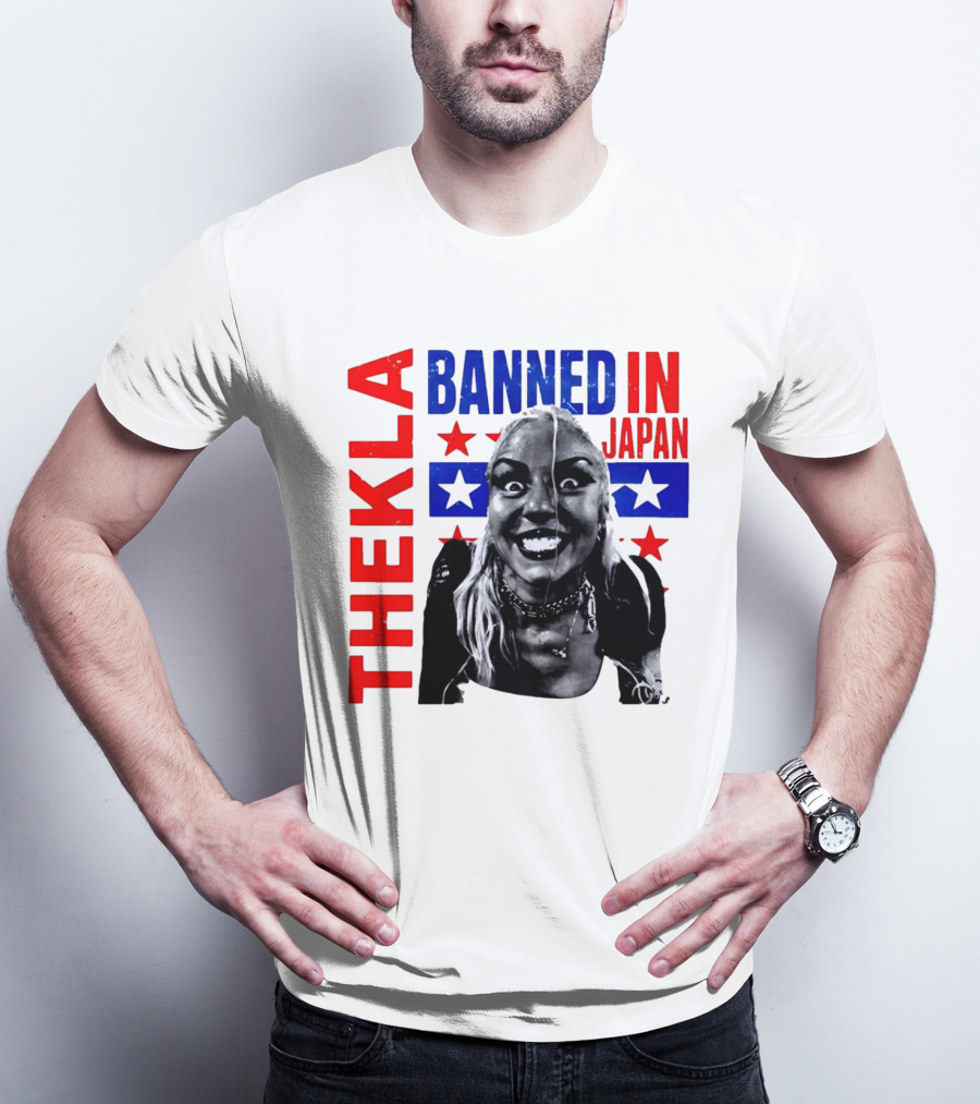 Thekla Banned In Japan Bold Red Blue Stars T-Shirt