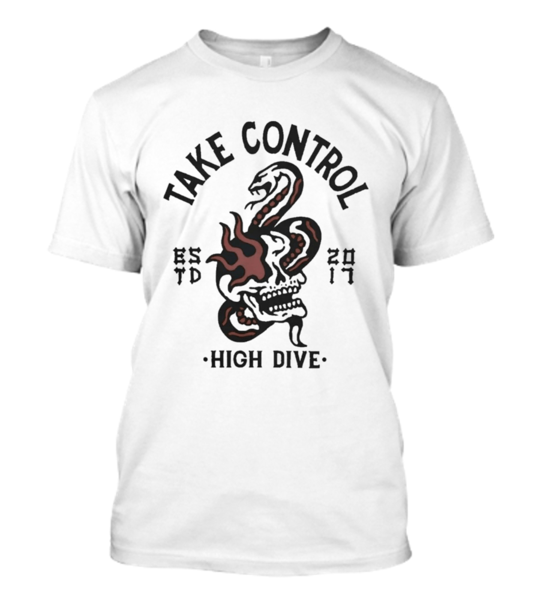 Take Control High Dive Snake Design EST 2017 T-Shirt